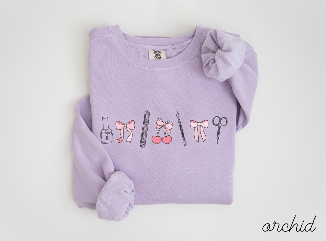 Nail Tech Sweatshirt Nail Artist Gift Coquette Nail Technician Sweater ...