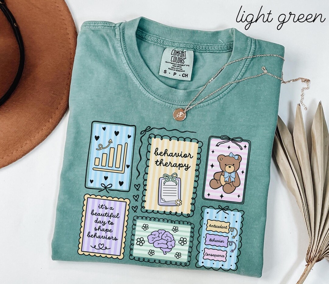 Behavior Therapy Comfort Colors Shirt • BCBA Stamp Work Tshirt • ABA ...