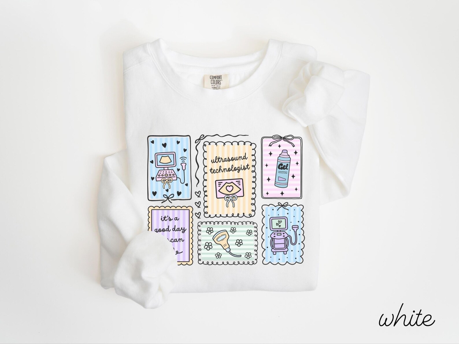 Ultrasound Technologist Comfort Colors Sweatshirt • Sonographer Stamp ...
