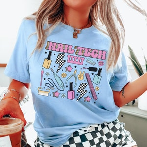 Retro Nail Tech Shirt • Nail Artist Tshirt • Nail Technician Gifts ...