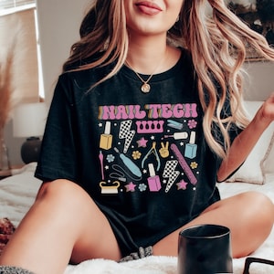 Retro Nail Tech Shirt • Nail Artist Tshirt • Nail Technician Gifts ...