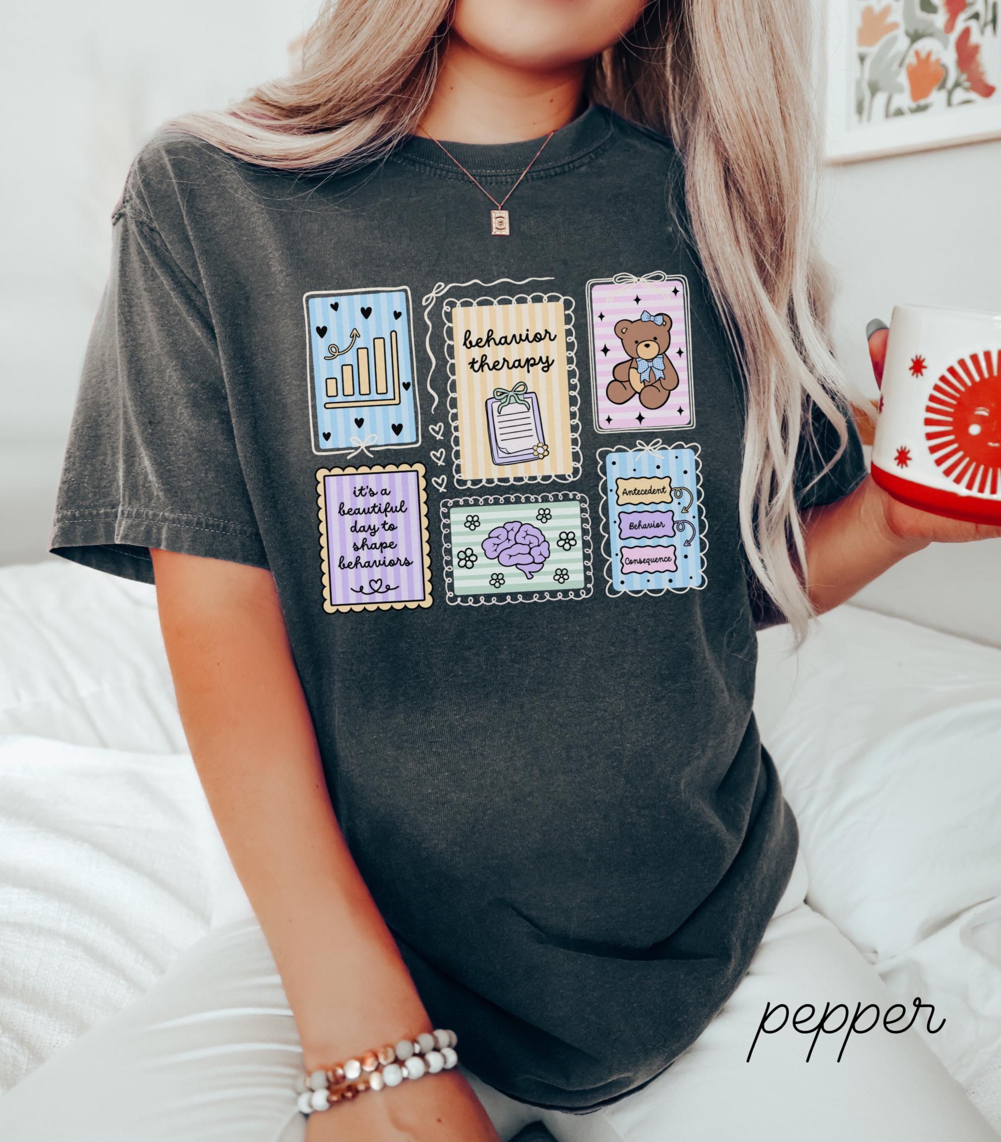Behavior Therapy Comfort Colors Shirt • BCBA Stamp Work Tshirt • ABA ...