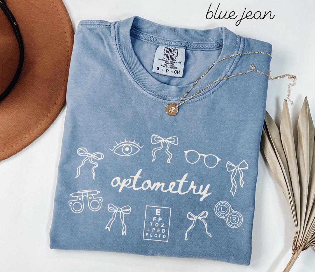 Optometry Comfort Colors Shirt • Coquette Bow Optometrist Work Tshirt ...