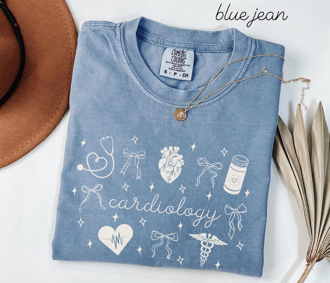 Personalized Cardiology Comfort Colors Shirt • Coquette Cardiac Nurse ...