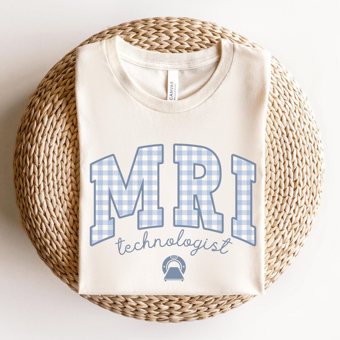 MRI Technologist Shirt • MRI Tech Coquette Blue Gingham Work Tshirt ...
