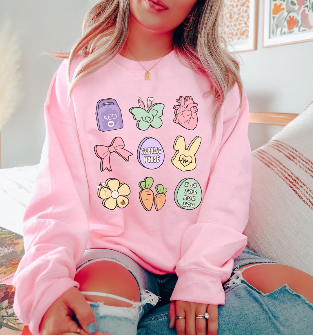 Cardiac Nurse Easter Sweatshirt • Cardiology Nurse Sweater ...