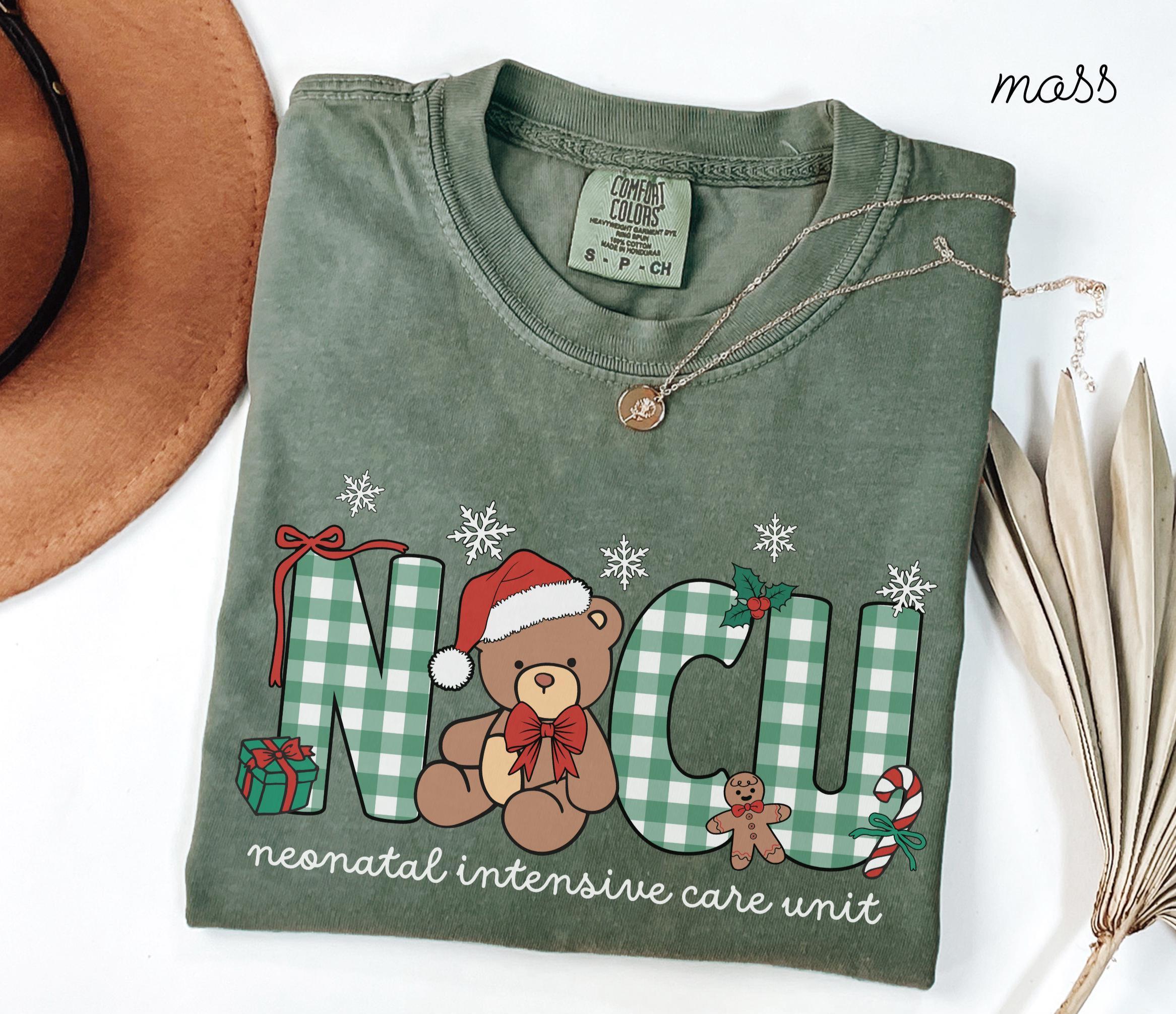 NICU Christmas Comfort Colors Shirt • Neonatal Intensive Care Unit ...
