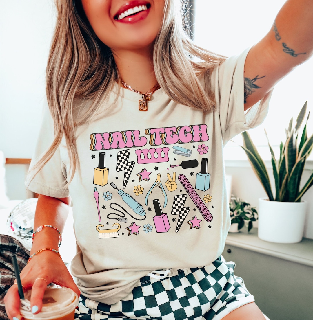 Retro Nail Tech Shirt • Nail Artist Tshirt • Nail Technician Gifts ...