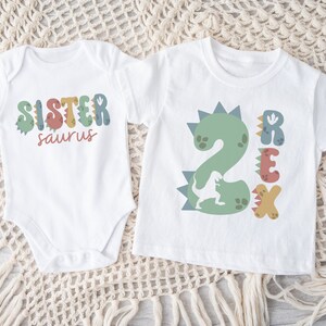 Two Rex Shirt • 2 Rex Birthday Tshirt • 2nd Birthday Dinosaur Party ...