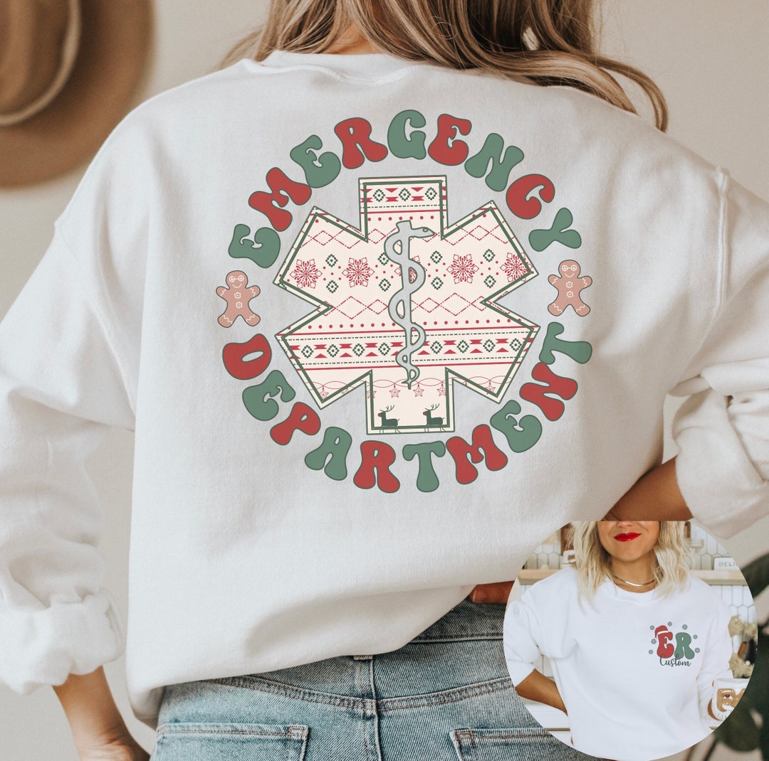 Personalized Emergency Department Christmas Sweatshirt Custom Group ER ...
