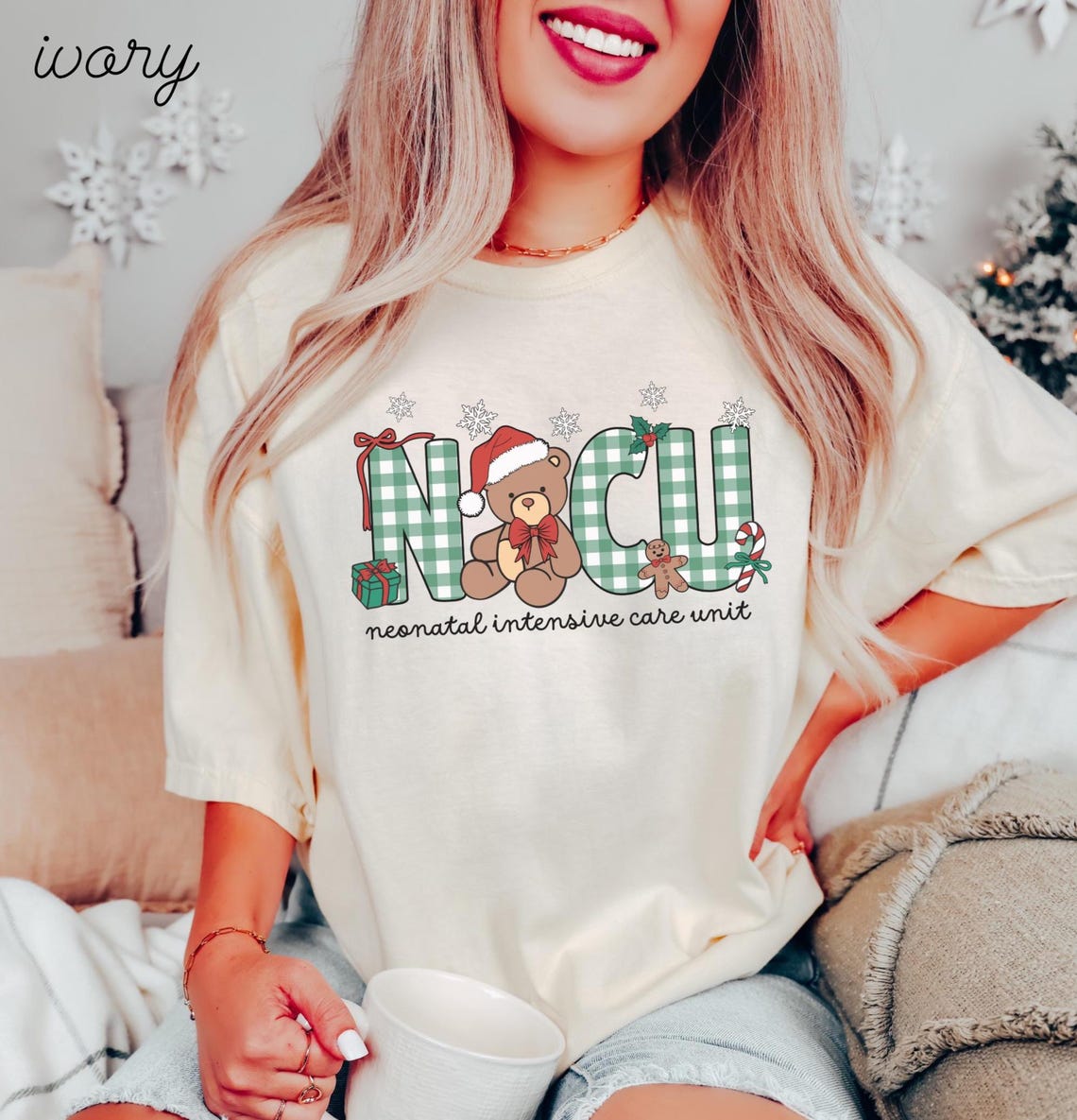 NICU Christmas Comfort Colors Shirt • Neonatal Intensive Care Unit ...