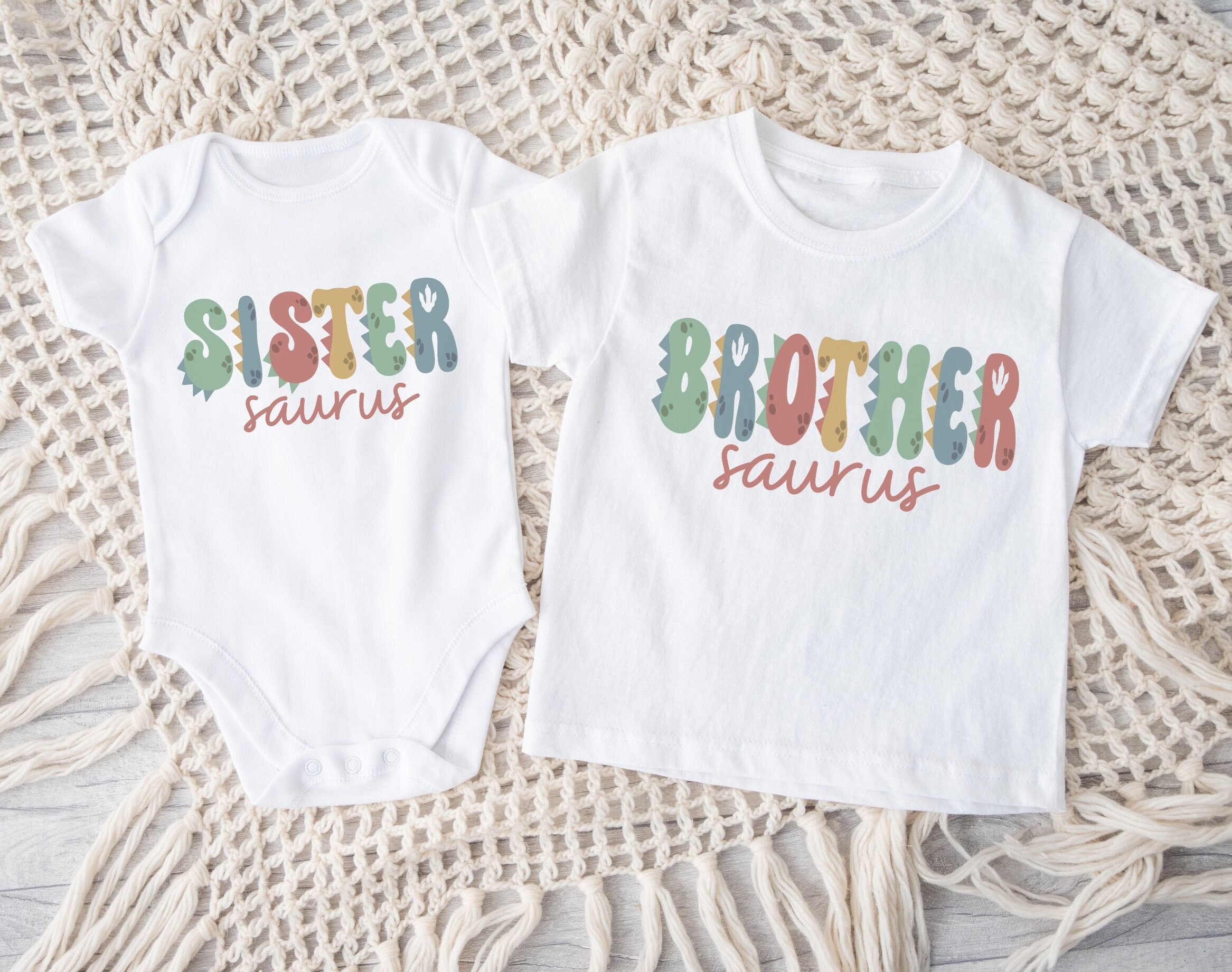 Sistersaurus & Brothersaurus Shirts Sister and Brother - Etsy