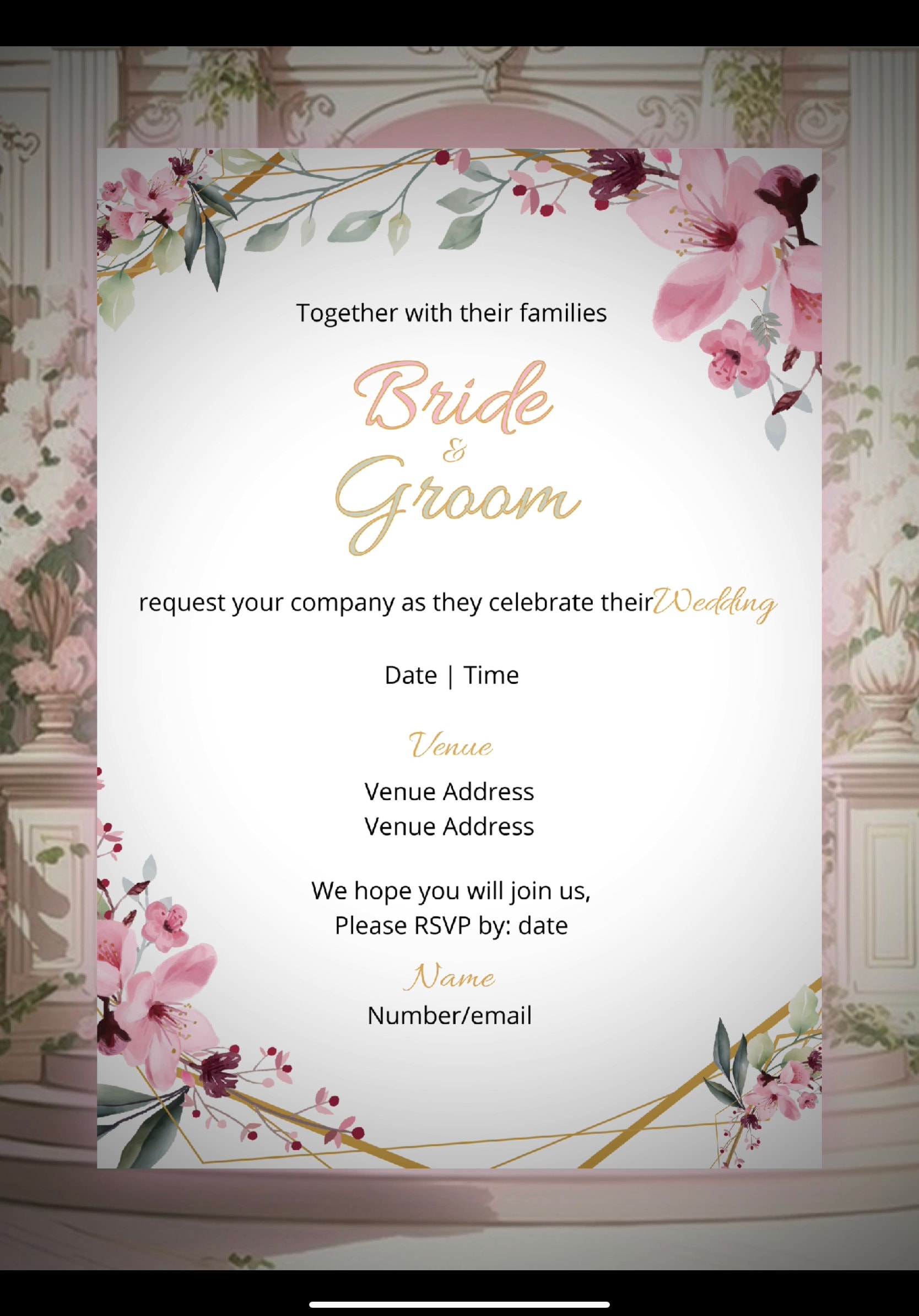 NEW White Animated Digital Wedding Invitation Card Video to Send via ...