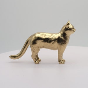 Handsome Cat Gold 3D Printed Miniature Figurine Toy Small Mini Trinket ...