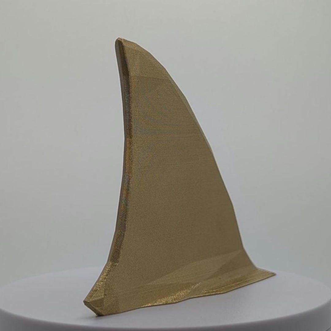 Gold Shark Fin Desk Decor Unique Gift Decoration 3D Printed Ocean Reef ...