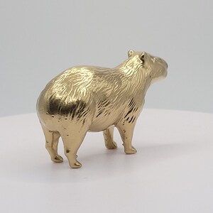 Capybara Gold 3D Printed Miniature Mini Figure Figurine Gift Desk Cute Meme Animal Collection ...
