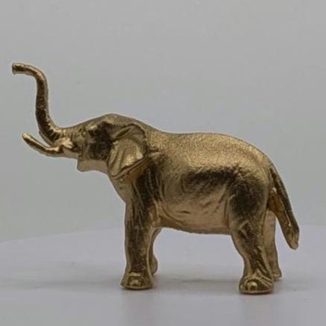 Gold Elephant Miniature Figurine Unique Decor Decoration Gift Africa Animal India - Etsy