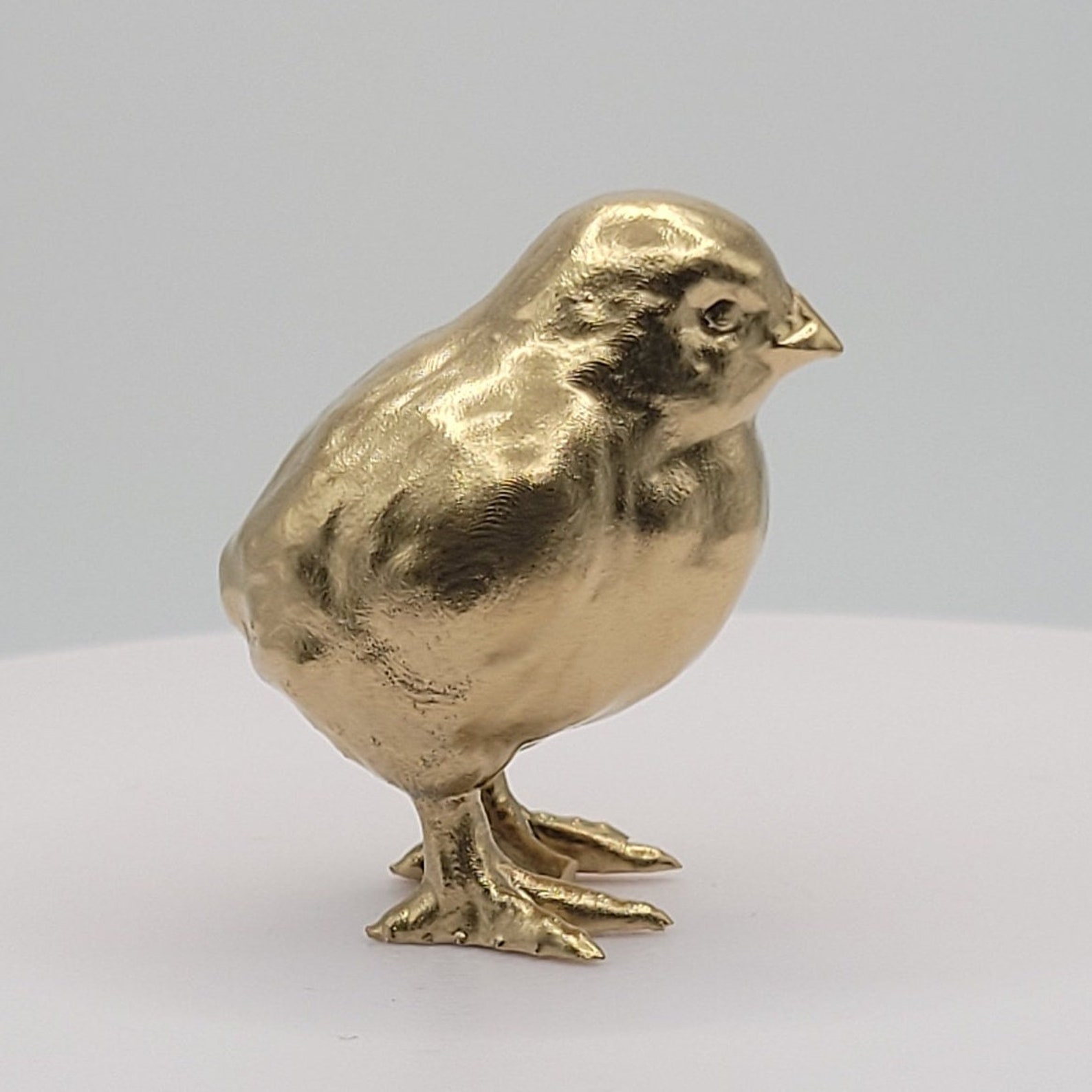 Chick Gold 3D Printed Chicken Peep Bird Baby Miniature Mini Figure Figurine Gift Desk Cute Meme ...