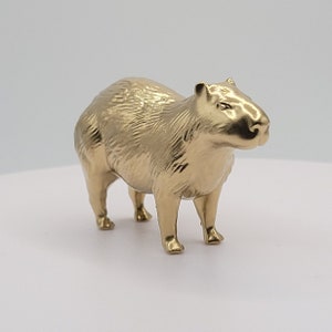 Capybara Gold 3D Printed Miniature Mini Figure Figurine Gift Desk Cute Meme Animal Collection ...