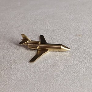 Airplane Jet Gold 3D Printed Miniature Figurine Toy Small Mini Trinket ...