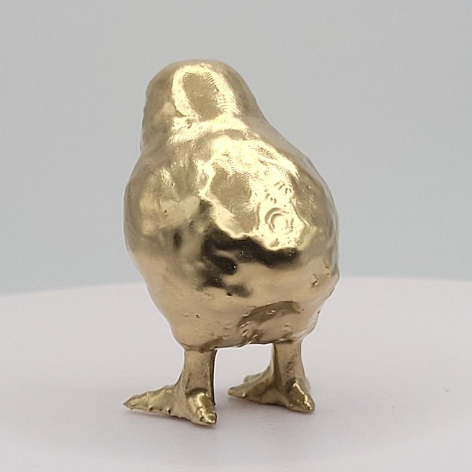 Chick Gold 3D Printed Chicken Peep Bird Baby Miniature Mini Figure Figurine Gift Desk Cute Meme ...