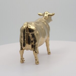 Cow Gold 3D Printed Miniature Mini Figure Figurine Gift Desk Cute Meme Animal Collection ...