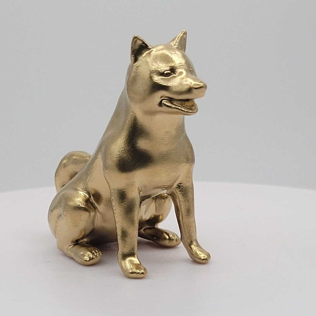 Shiba Inu Gold 3D Printed Shib Doge Dog Puppy Puppies Mini Figurine ...