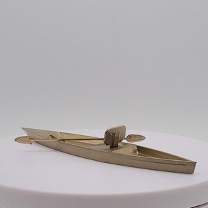 Kayak With Paddle Gold 3D Printed Miniature Figurine Decorative Decor ...