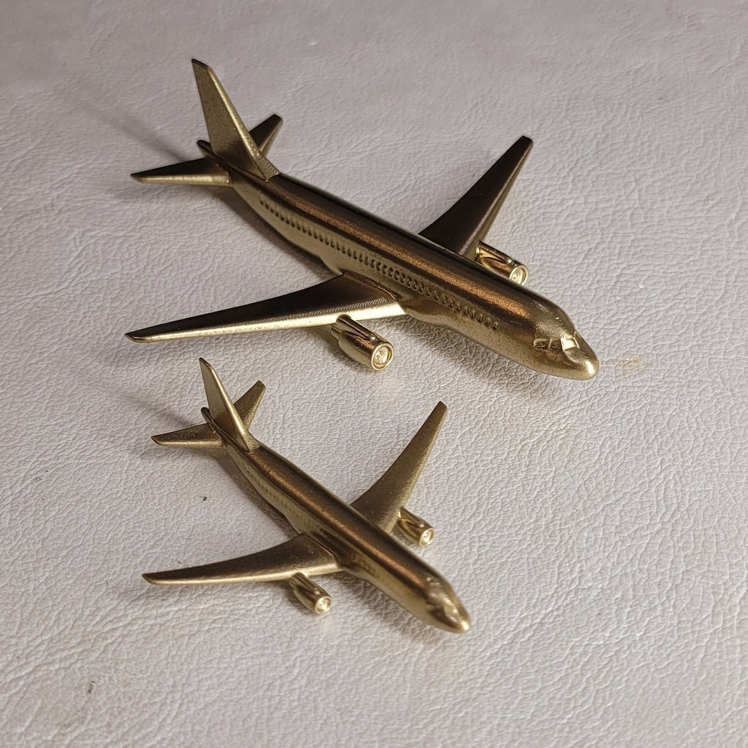 Airplane Gold 3D Printed Plane Miniature Figurine Toy Small Mini ...