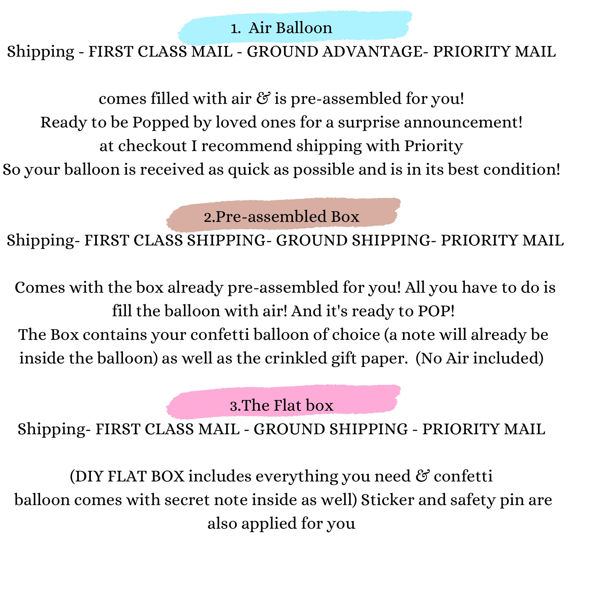 POP ME Balloon Pregnancy Announcement Flat Boxed DIY / Pre-assembled ...