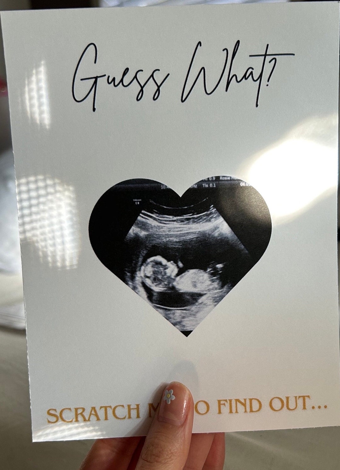 Scratch off Card Pregnancy Announcement scratch Off Heart Sticker ...