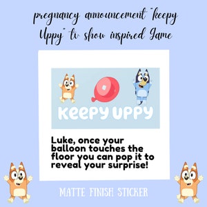 Bluey Inspired Pregnancy Reveal: Pop Me Balloon, DIY Gift Box - Etsy