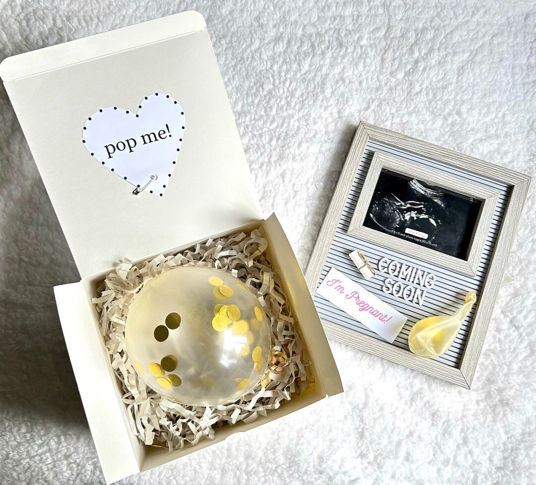 POP ME Balloon Pregnancy Announcement Flat Boxed DIY / Pre-assembled ...