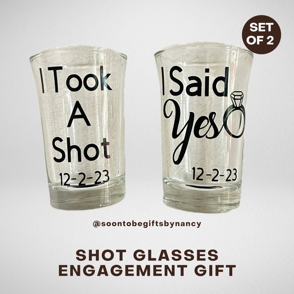 Engagement Glasses for Couple - Etsy