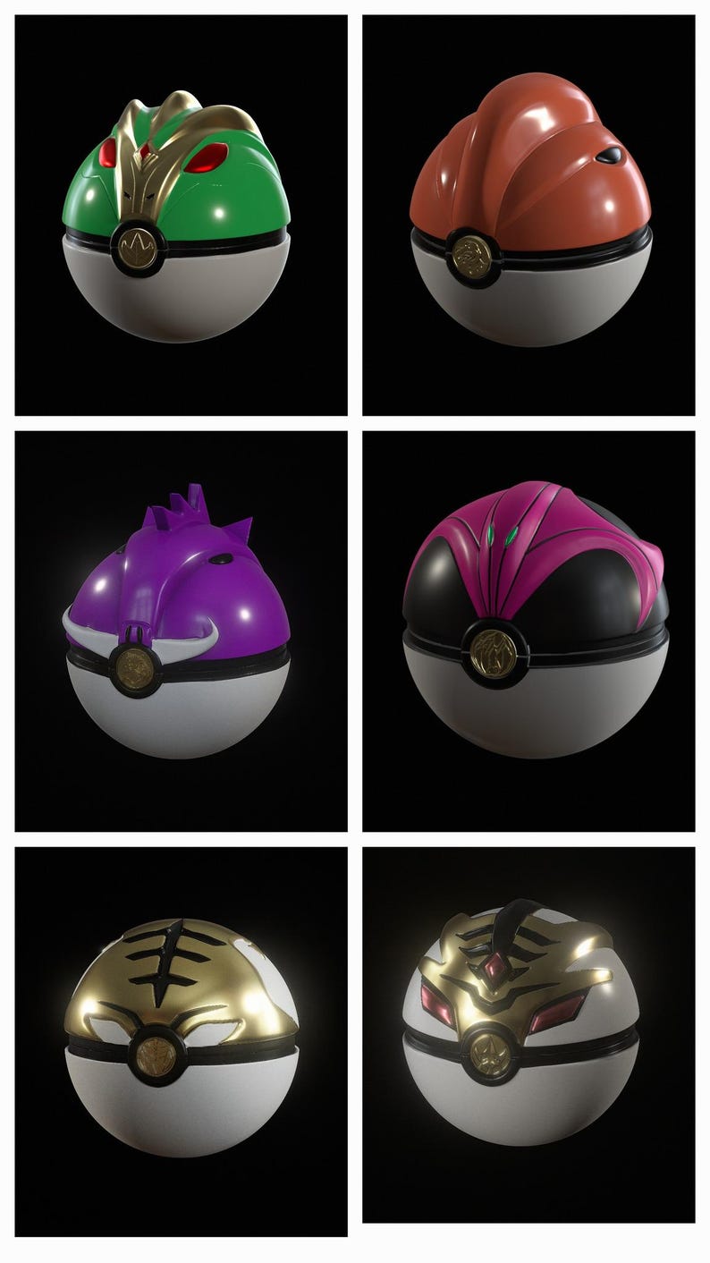 Power Ranger Pokeballs Set 2 - Etsy