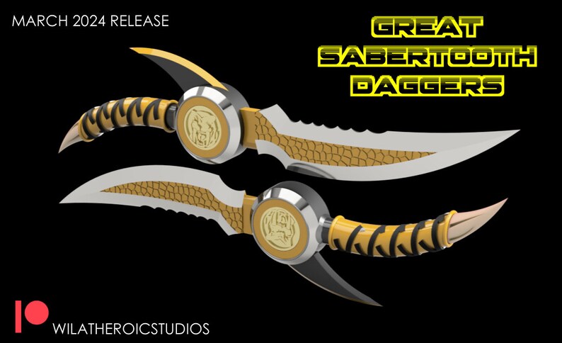Great Saber Tooth Daggers Props Full Scale - Etsy
