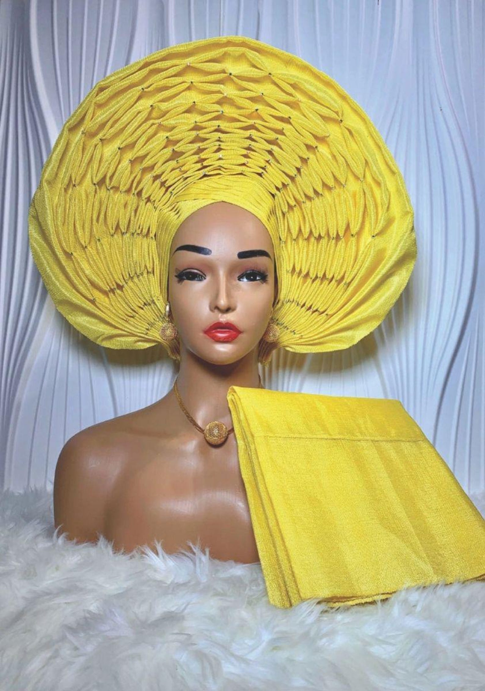 Fan Aso Oke Auto Gele With Iborun - Etsy