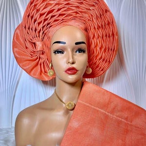 Fan Aso Oke Auto Gele With Iborun - Etsy