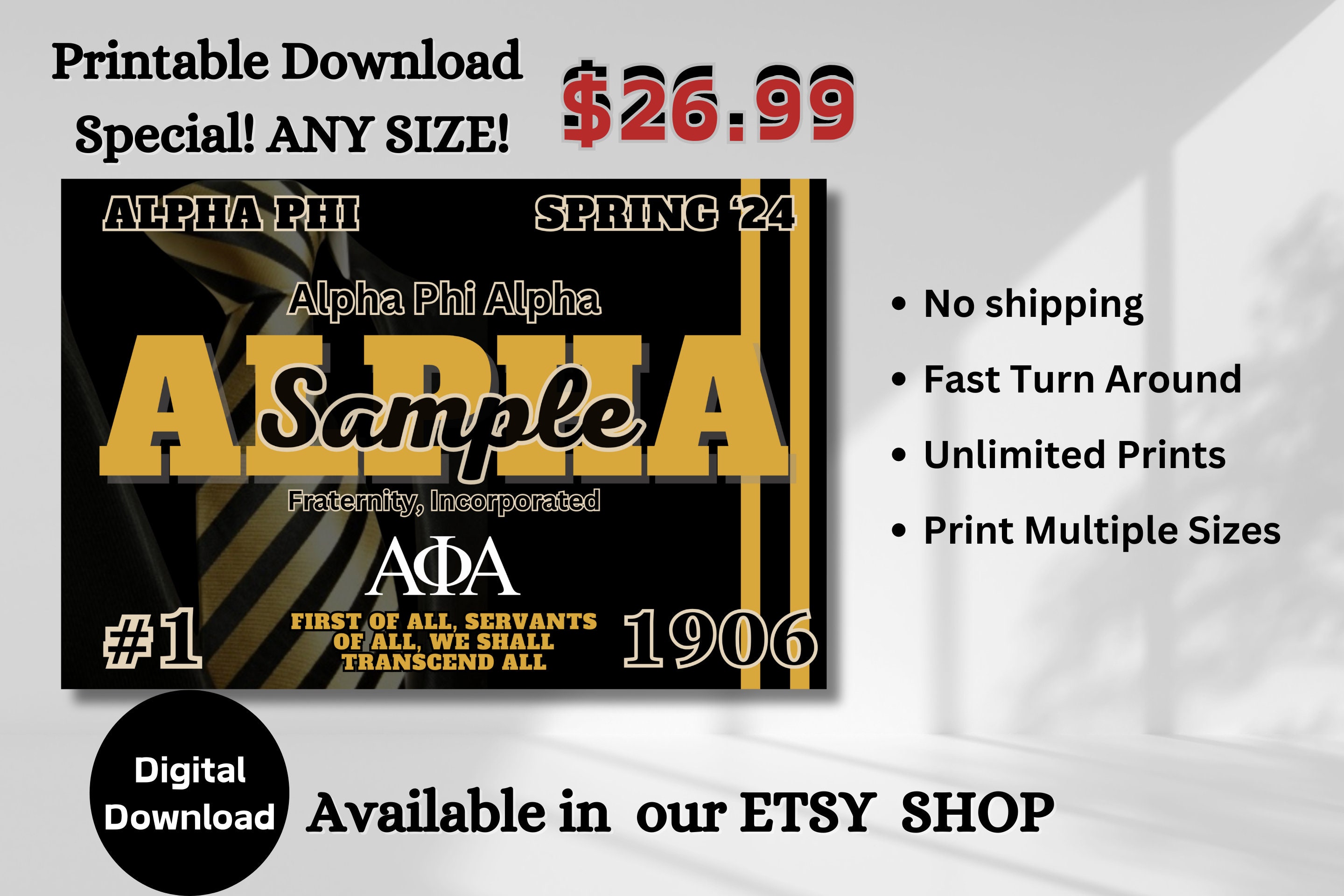 Large Beautiful Personalized Alpha Phi Alpha Inspired Wall Art Poster ...