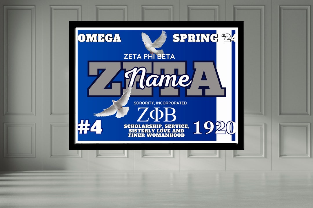 Large Beautiful Personalized Zeta Phi Beta Inspired Wall Art Poster ...