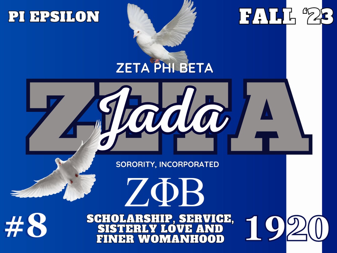 Large Beautiful Personalized Zeta Phi Beta Inspired Wall Art Poster ...