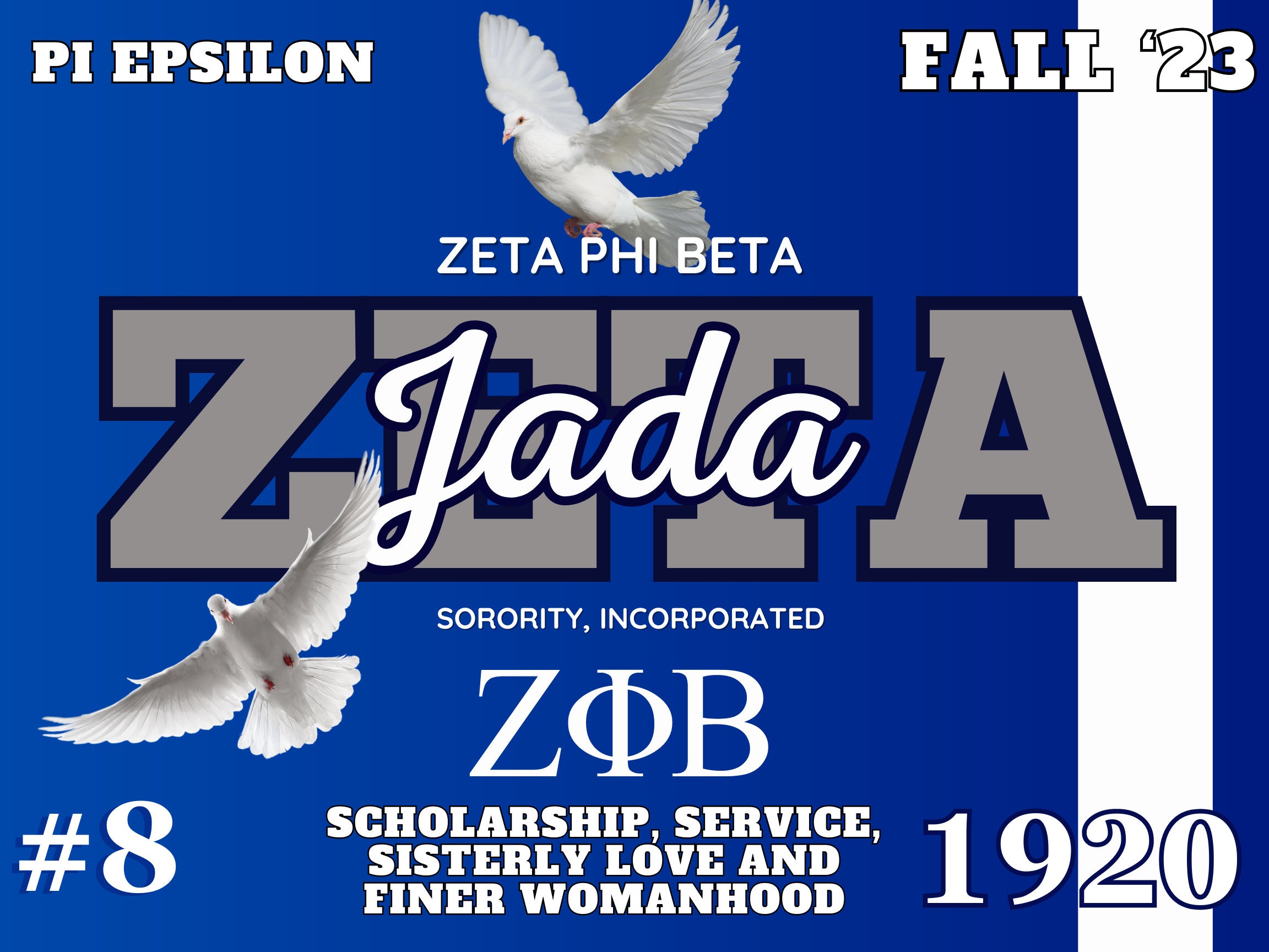 Large Beautiful Personalized Zeta Phi Beta Inspired Wall Art Poster ...