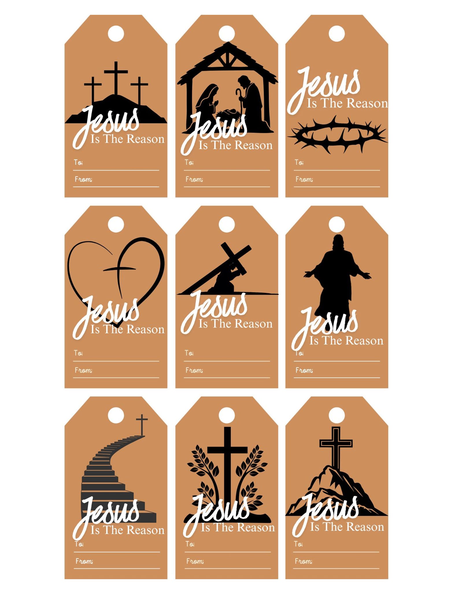 Jesus is the Reason, Christian Christmas Gift Tags, Holiday Tags ...