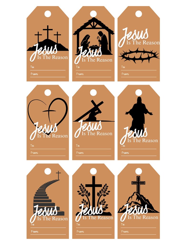 Jesus is the Reason, Christian Christmas Gift Tags, Holiday Tags ...
