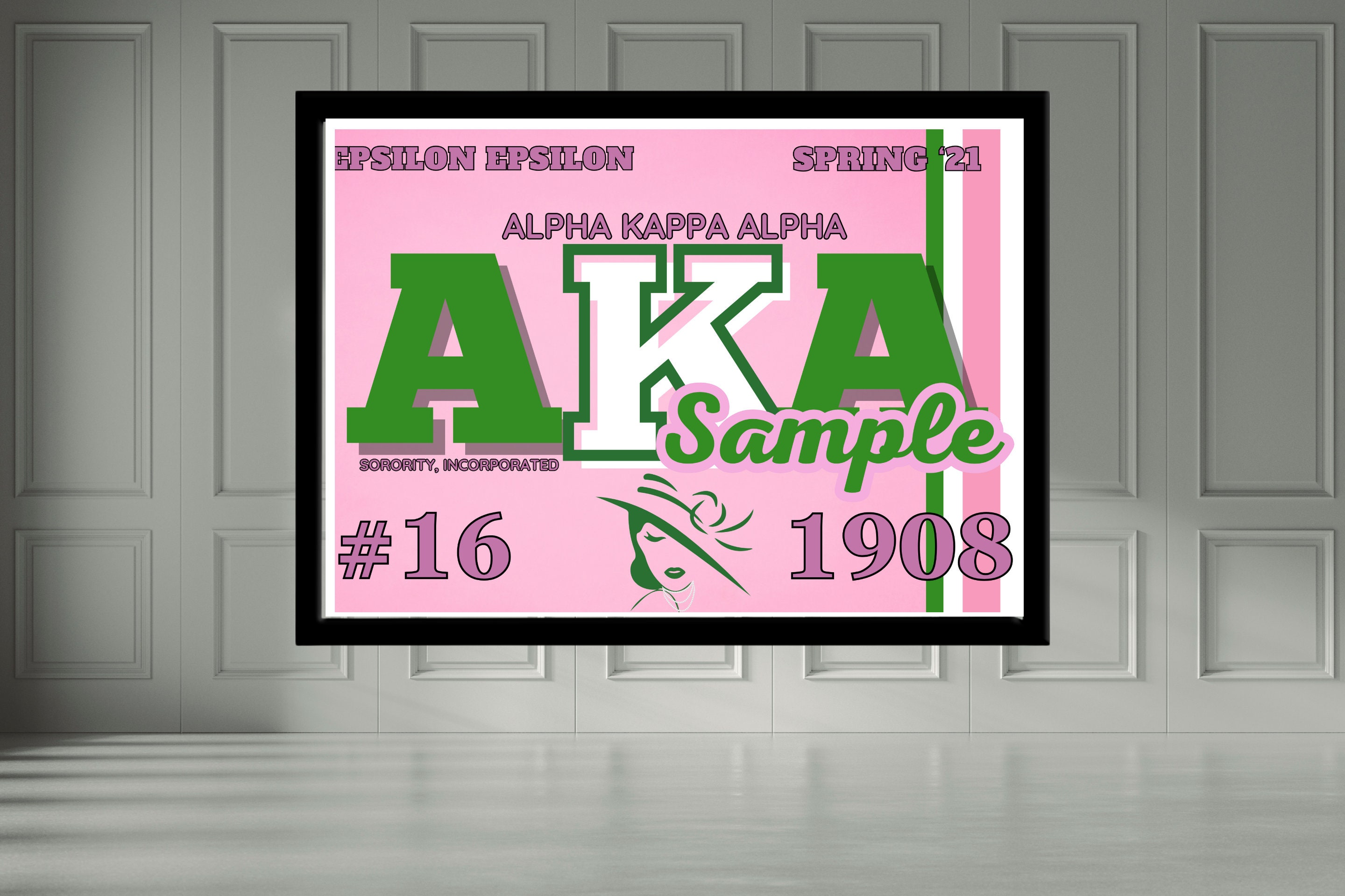 Large Personalized Alpha Kappa Alpha Inspired Wall Art Poster, Black ...