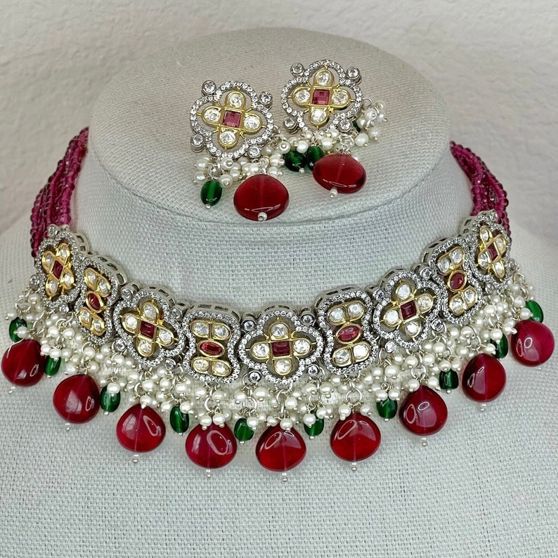 Sabyasachi Inspired Victorian Finish Choker Set With Kundan, American ...