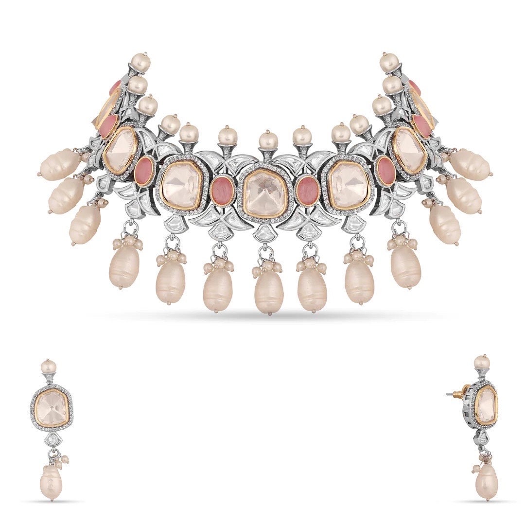 Sabyasachi Inspired Gold Finish Uncut Polki Kundan and Pearl - Etsy