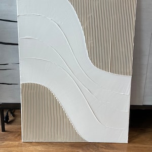 WAVY Extra Large Textured Plaster Wall Art Minimalist - Etsy