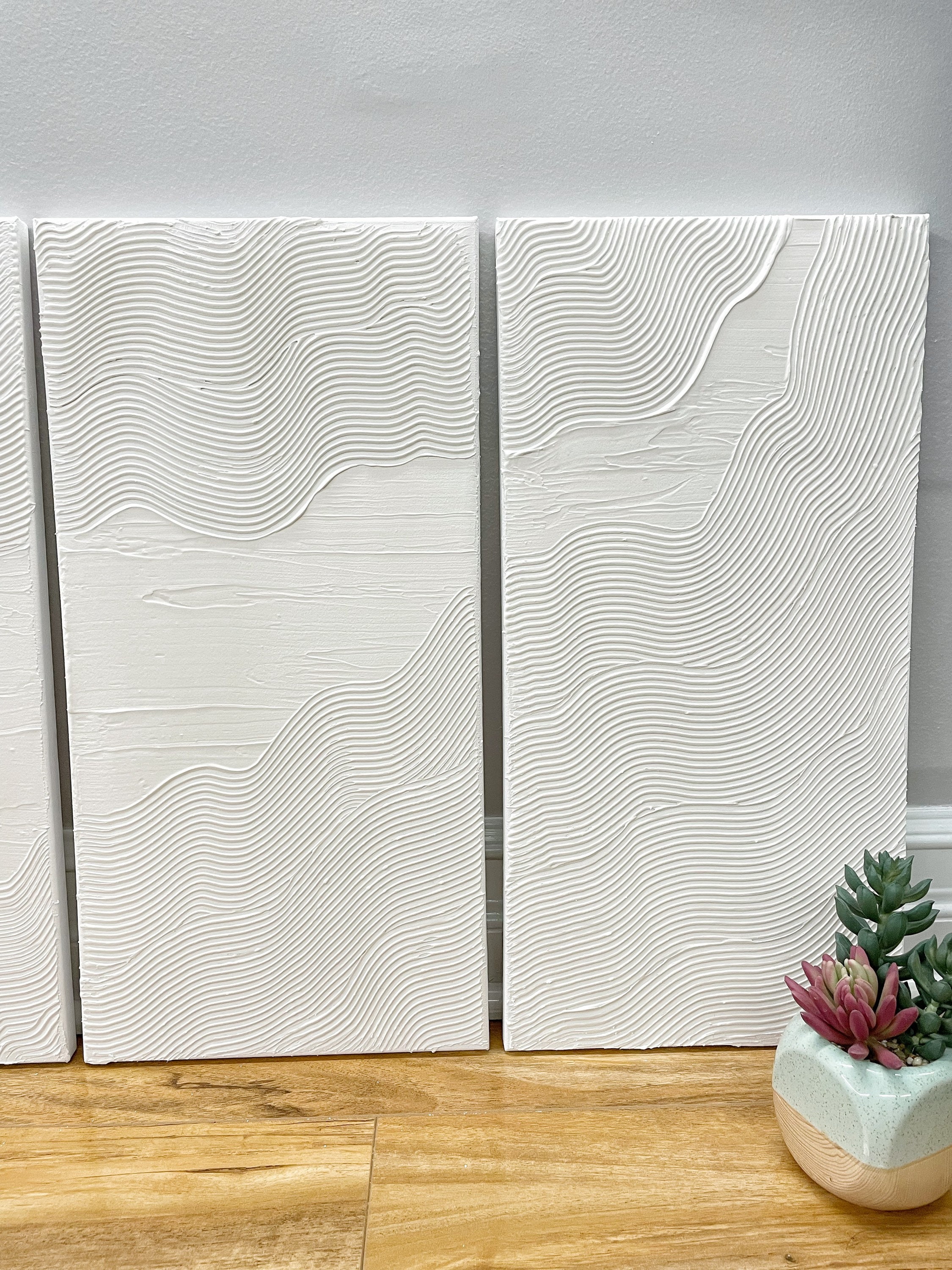 WAVES Set of 4 Textured Plaster Wall Art Minimalist Art - Etsy