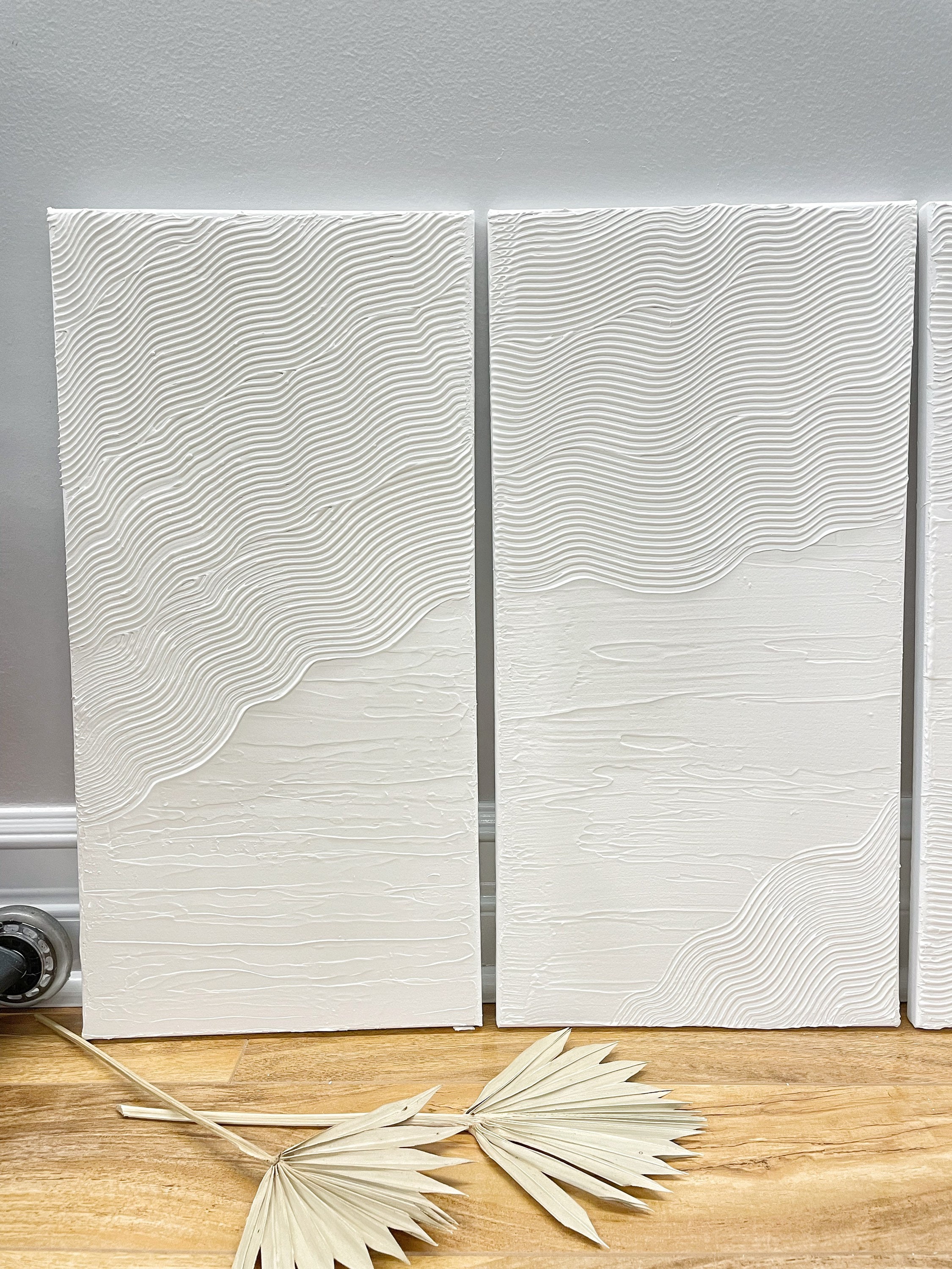 WAVES Set of 4 Textured Plaster Wall Art Minimalist Art - Etsy